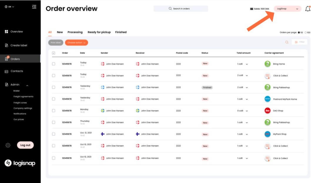 LogiSnap | Guide: Administrer flere virksomheder 👩‍💻